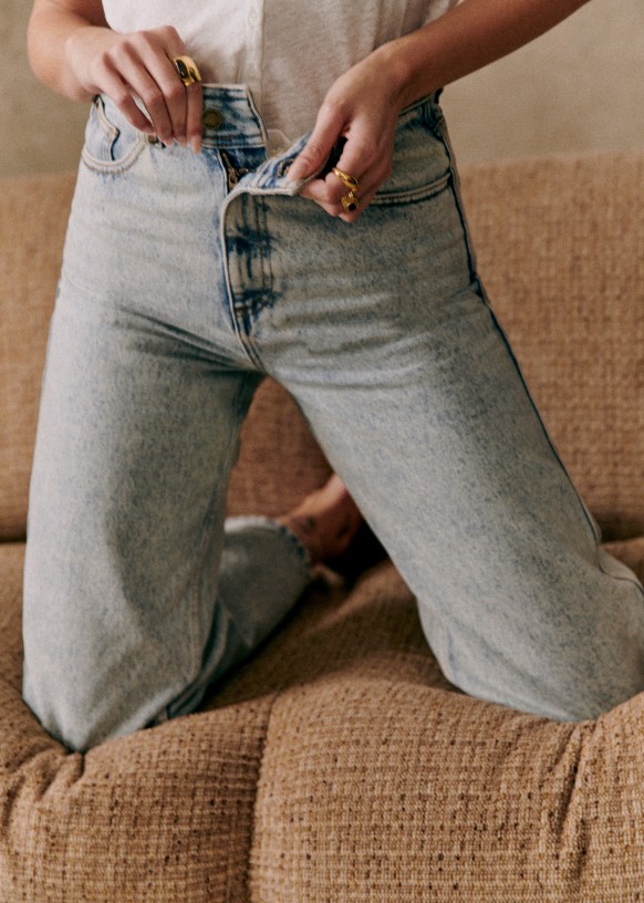 Le Crop Edge Blue Organic Cotton Sézane