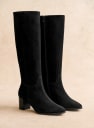 Adèle Boots - Black - Split cowhide leather - Sézane