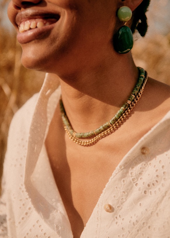 Josh Necklace - Ecru - Beads - Sézane