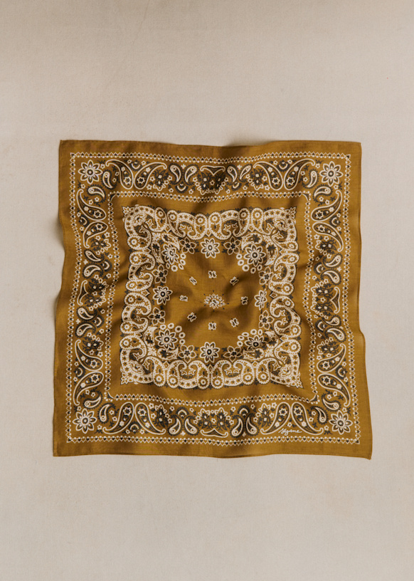 Gaston Scarf - Olive Green Bandana Print - 0rganic cotton - textile ...