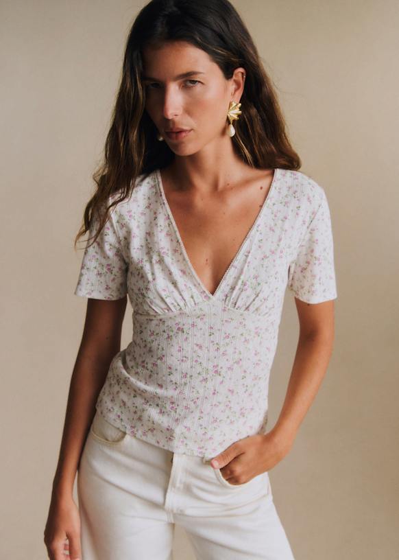 T-Shirt Norah - Pointelle Crème - Coton biologique - textile biologique ...