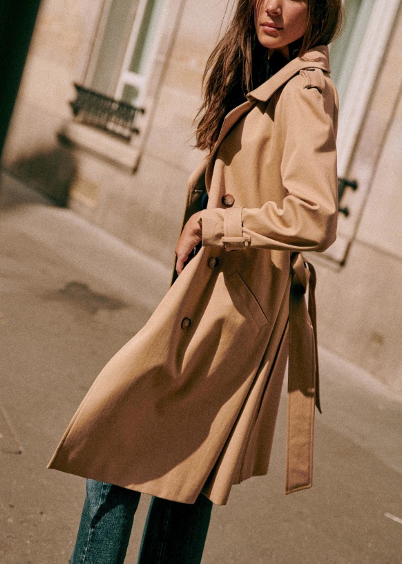 Scott Trench Coat - Camel - Cotton - Sézane