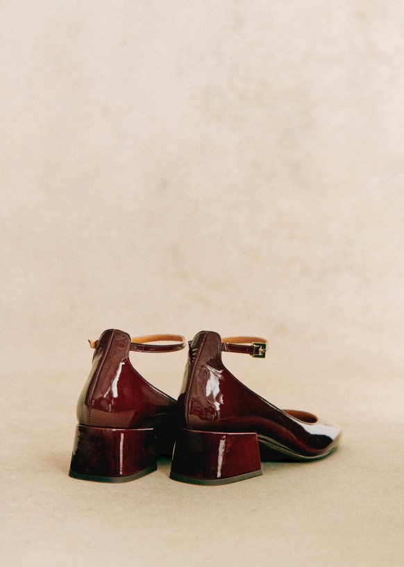 Babies Mélanie - Pourpre Vernis - Cuir bovin vernis - Octobre Éditions