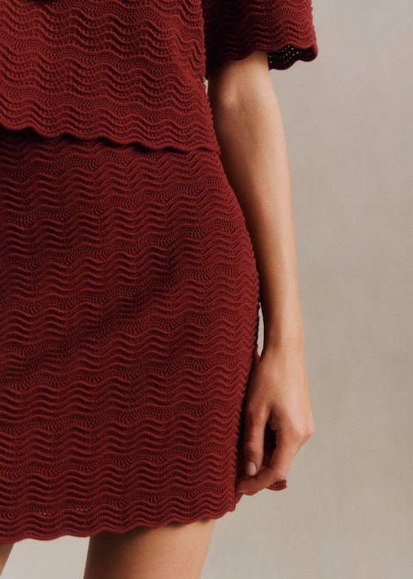 Ronnie Short Skirt - Cherry - Viscose ECOVERO™ LENZING™ - Sézane