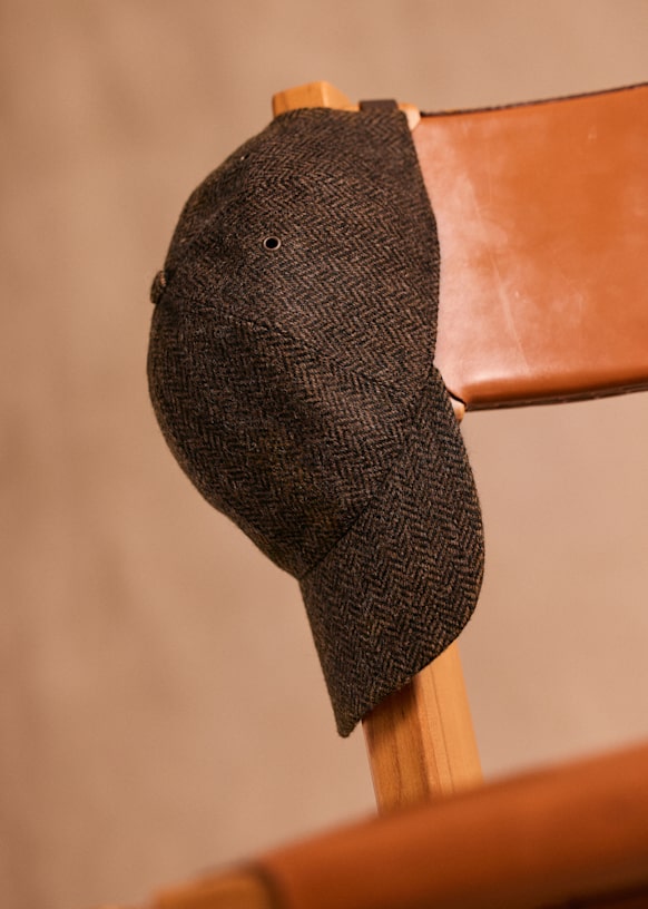 Chase Tweed Cap - Brown Herringbone - Wool - Octobre Éditions