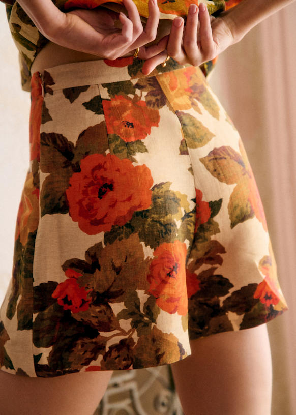 Almanzo Shorts - Taormina Print - Linen - Sézane