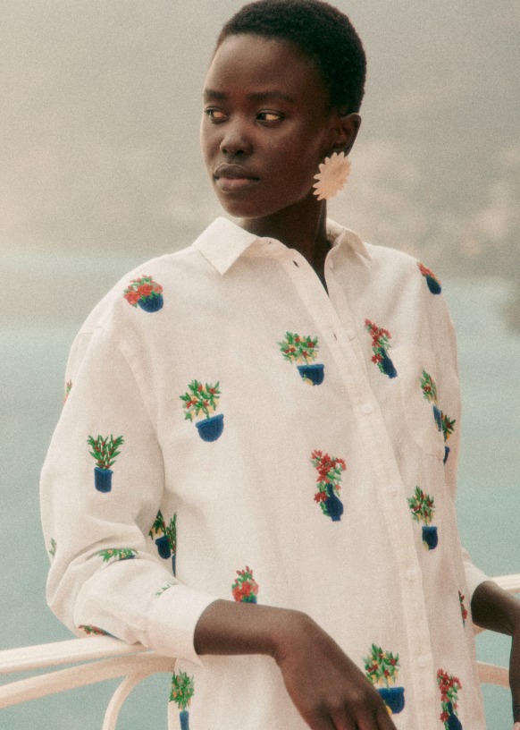 Maxine Dress - Sézane x Momonì - Jardini - Linen - Octobre Éditions