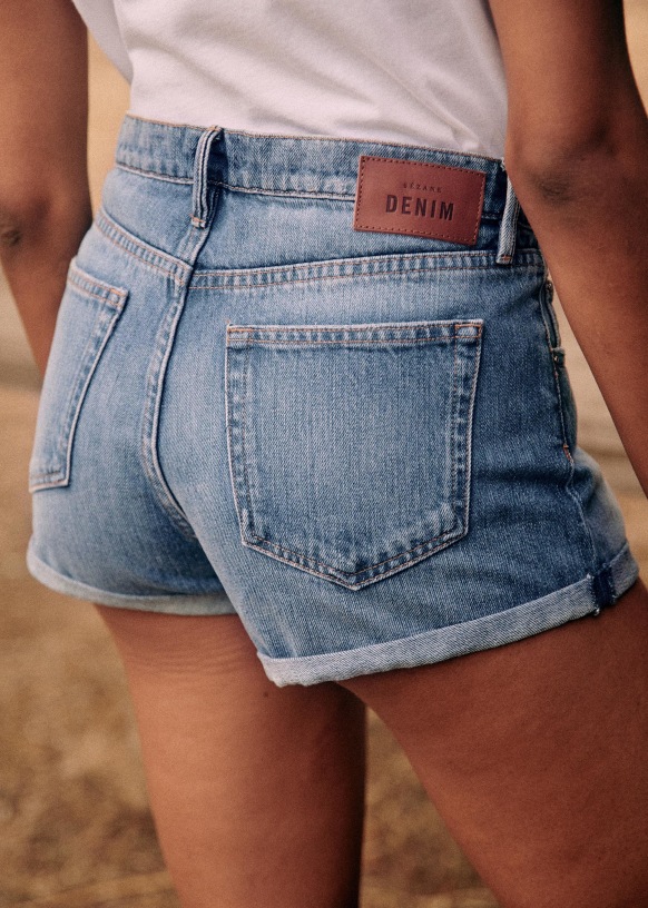 Short Niels - Bleu Denim - Coton - Sézane