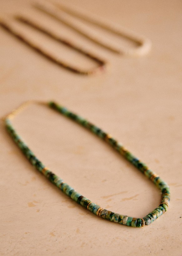 Josh Necklace - Blue Green - Beads - Sézane
