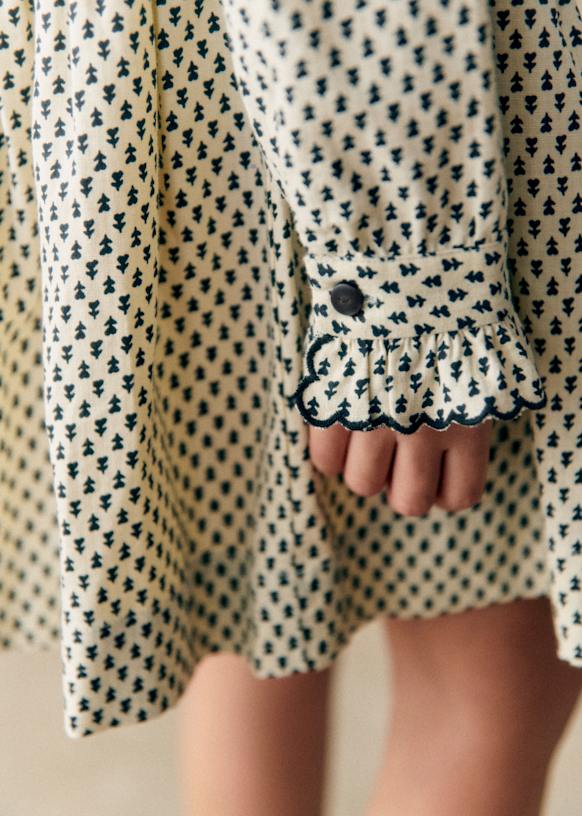 Romy Dress - Blockprint Flowers - Organic cotton - organic textile - Sézane