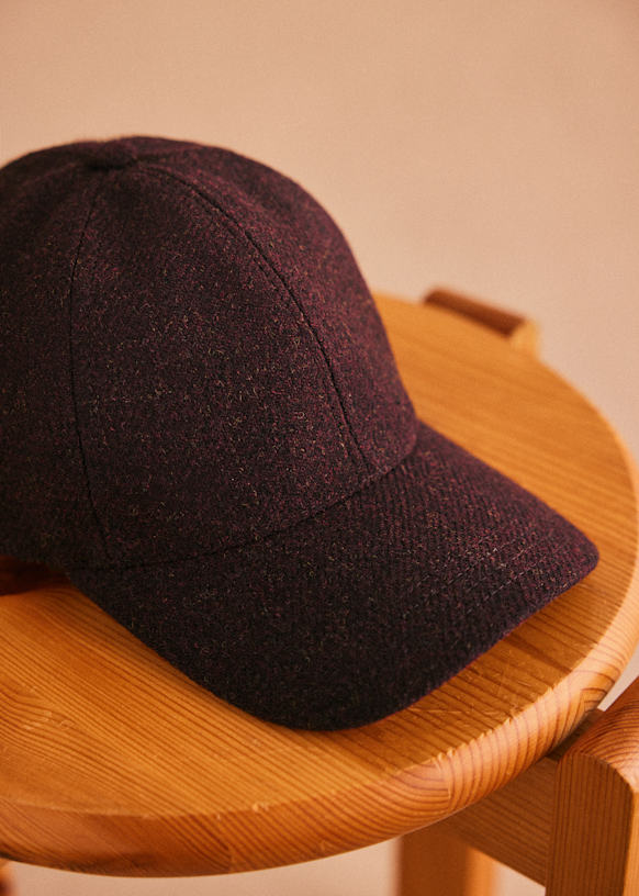 Chase Tweed Cap - Burgundy - Wool - Sézane