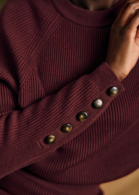 Sami Jumper - Burgundy - Merino Wool - Sézane