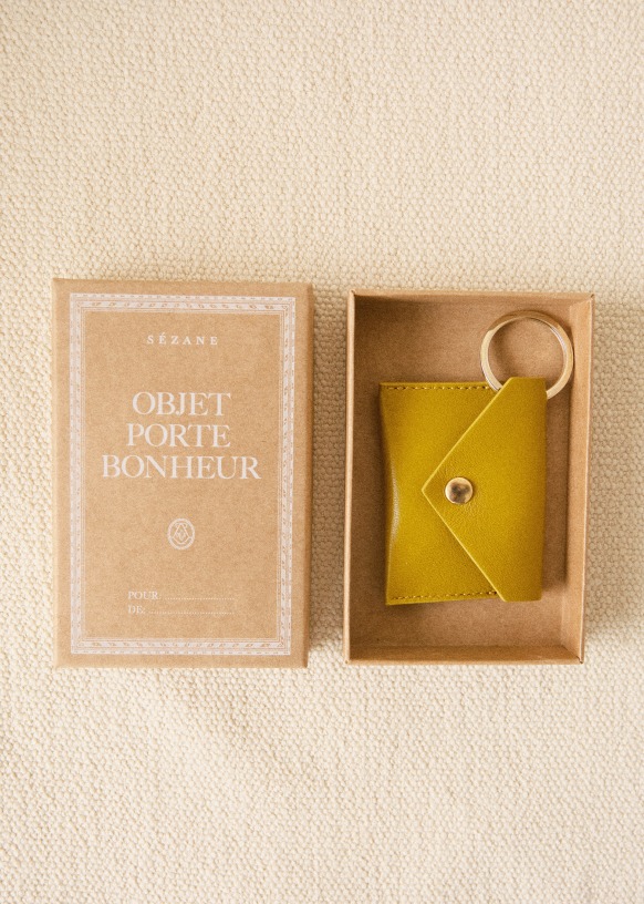 Envelope Keychain - Glossy Cumin "Je t'aime" - Leather - Octobre Éditions
