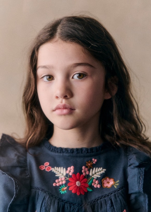 Coline Blouse - Navy / Anthemis embroidery - 0rganic cotton - textile ...