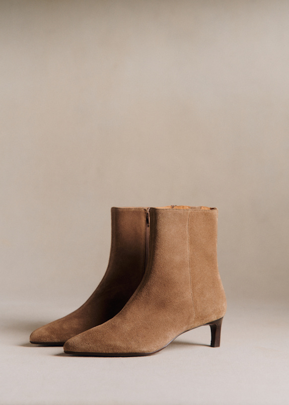light brown heeled ankle boots