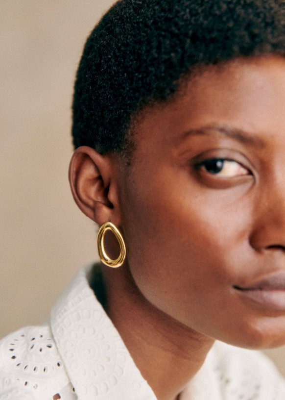 Lou Earrings - Gold - Majority recycled brass - Sézane