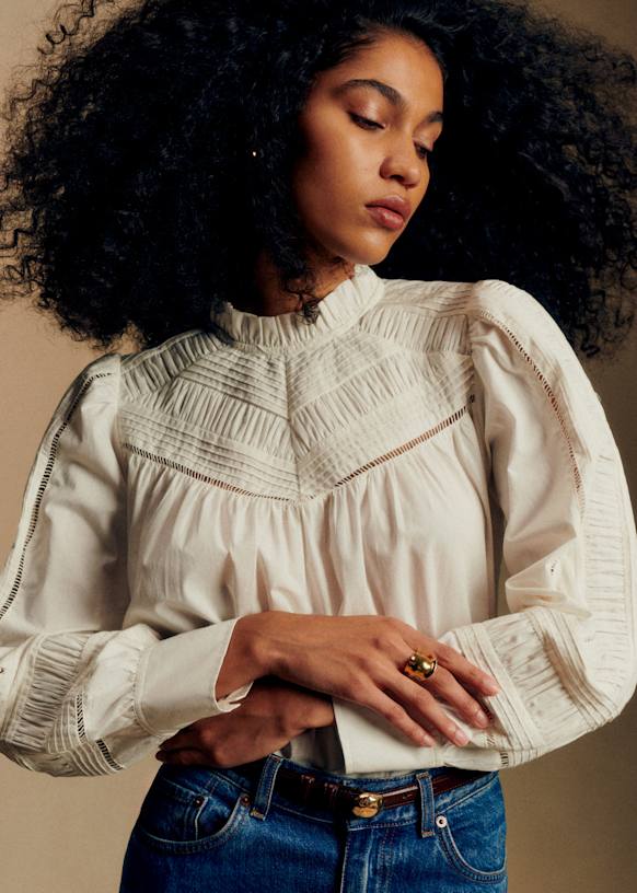 Blouse Datya - Ecru - Coton Biologique - Octobre Éditions