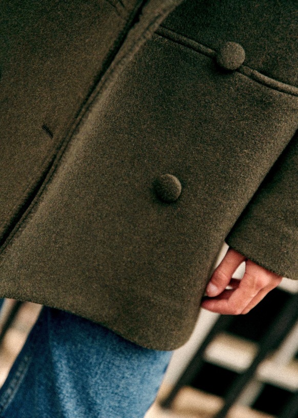 James Coat - Khaki - Recycled wool - Sézane