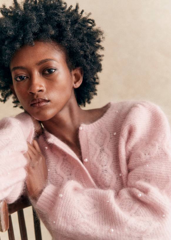 Gilet Nattie - Poudre - Kid mohair - Octobre Éditions