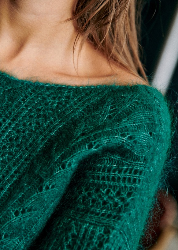 Malou Jumper - Emerald Green - Kid mohair - Octobre Éditions