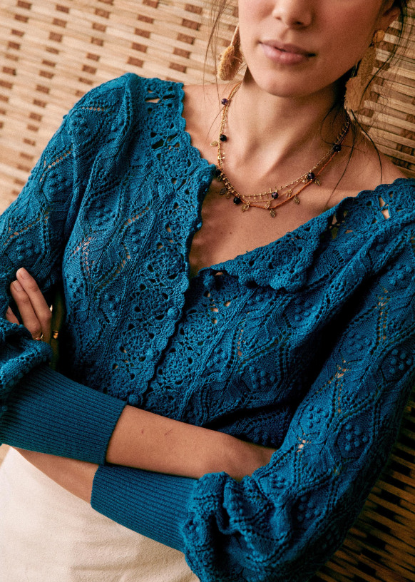 Anika Jumper Peacock Blue Organic Cotton Sézane