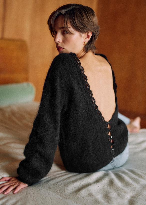 Pull Marylis - Noir - Kid mohair - Sézane