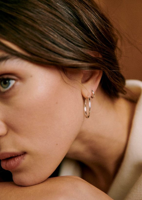 Eva Medium Hoops - Silver - Silver - Octobre Éditions