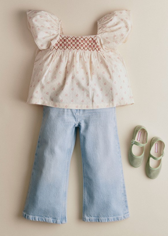 Raven Blouse - Mini Roses Print - Organic cotton - organic textile - Sézane