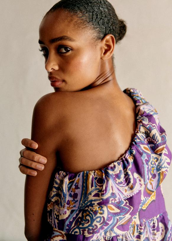 Leanore Dress - Purple Soffi Print - 0rganic cotton - textile made from ...