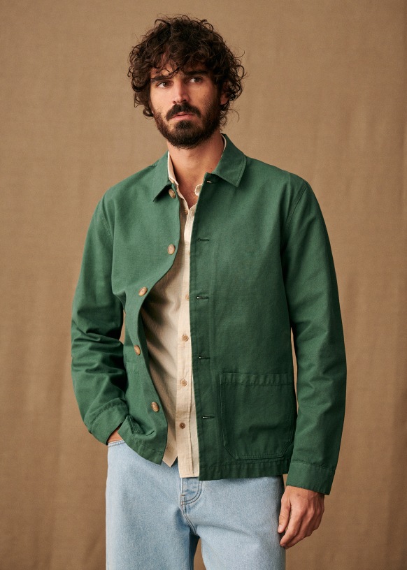 Tim Jacket - Green - Organic Cotton - Octobre Éditions