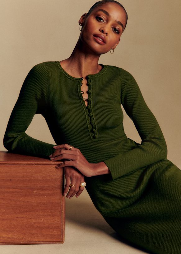 Vestido Lorette - Burdeos - Lana Merino - Sézane