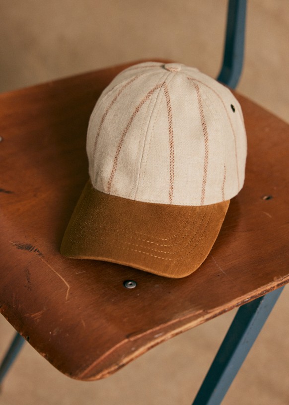 Scaddle Cap - Beige Rust Stripes - Wool - Octobre Éditions
