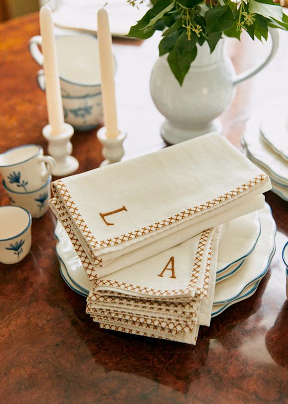 monogram linen