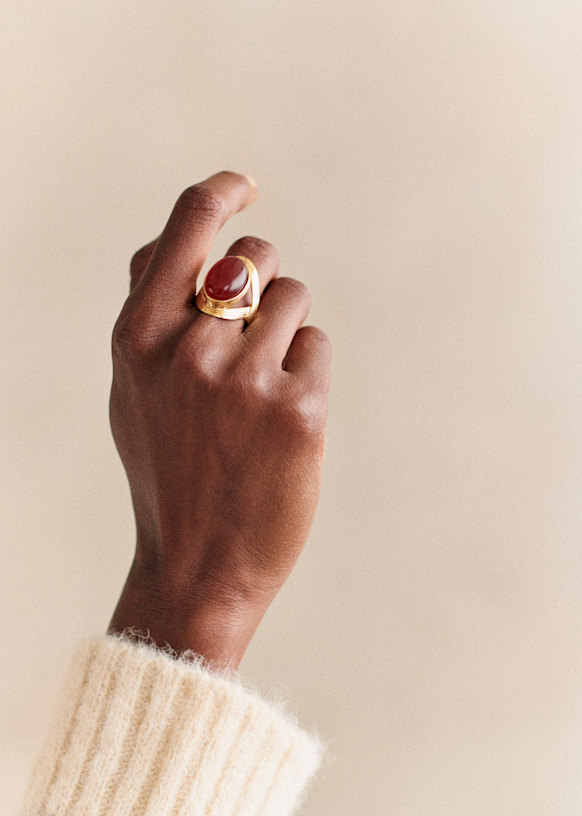 Raja Ring - Mother-of-pearl - Majority recycled brass - Sézane