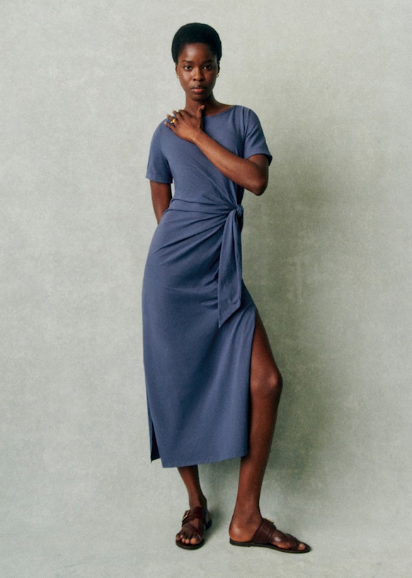 Pippa Dress - Coral - 0rganic cotton - textile made from organic fibers ...