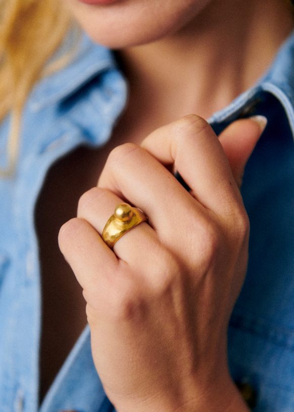 Gemma Ring - Gold - Majority recycled brass - Octobre Éditions