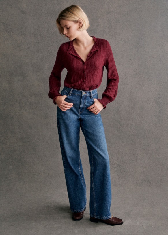 Louis Cardigan - Burgundy - Merino Wool - Octobre Éditions