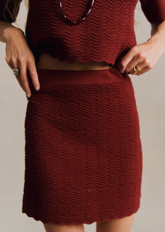 Jupe RONNY - Cerise - Viscose LENZING™ ECOVERO™ - Sézane