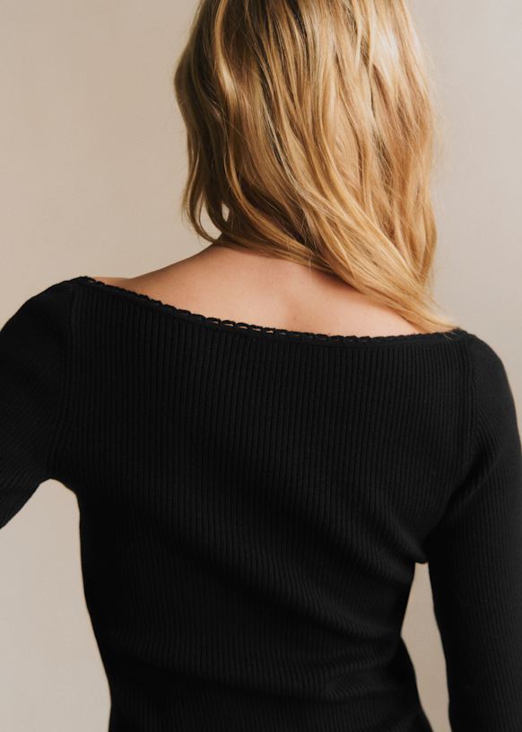 Alva Jumper - Black - Merino Wool - Sézane