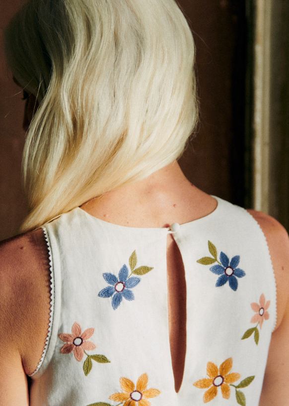 Olyna Dress - Gardenia Print - Linen - Sézane