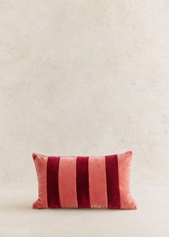 Cushion - Small Edition - Blue & Fuchsia Check Pattern - Octobre Éditions