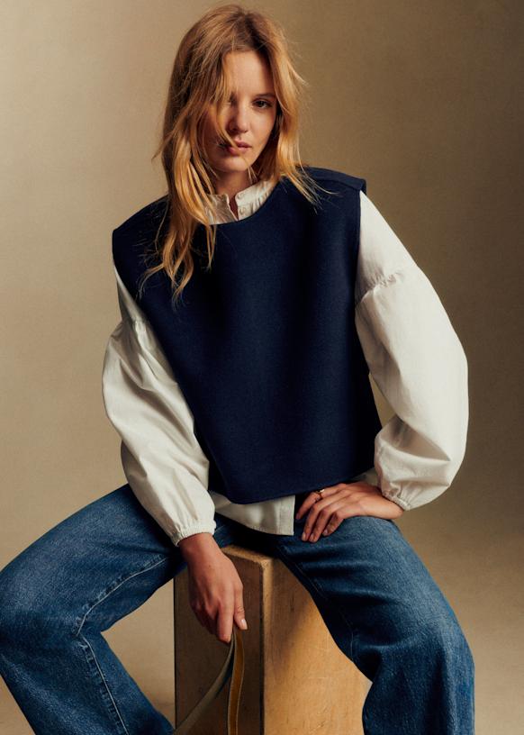 Aaron Jacket - Navy - Wool - Sézane