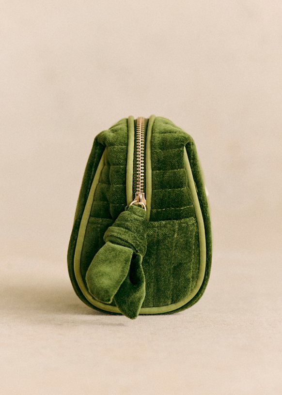 green makeup bag