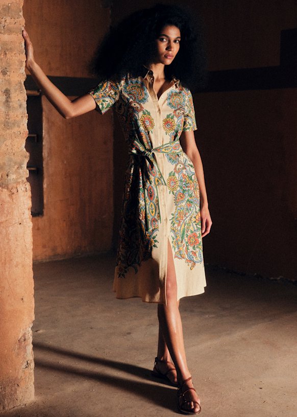 Robe ADY - Imprimé Riola - Lin - Sézane