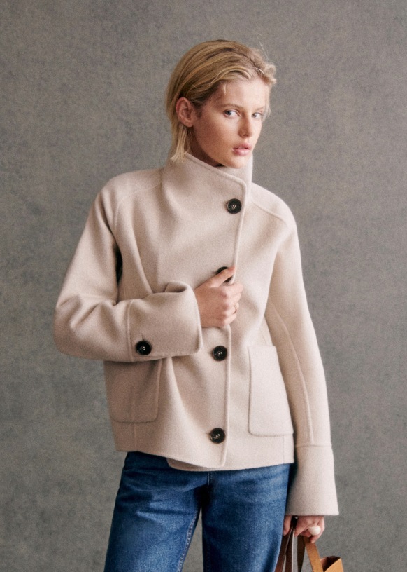 Mervin Coat - Sand - Wool - Sézane