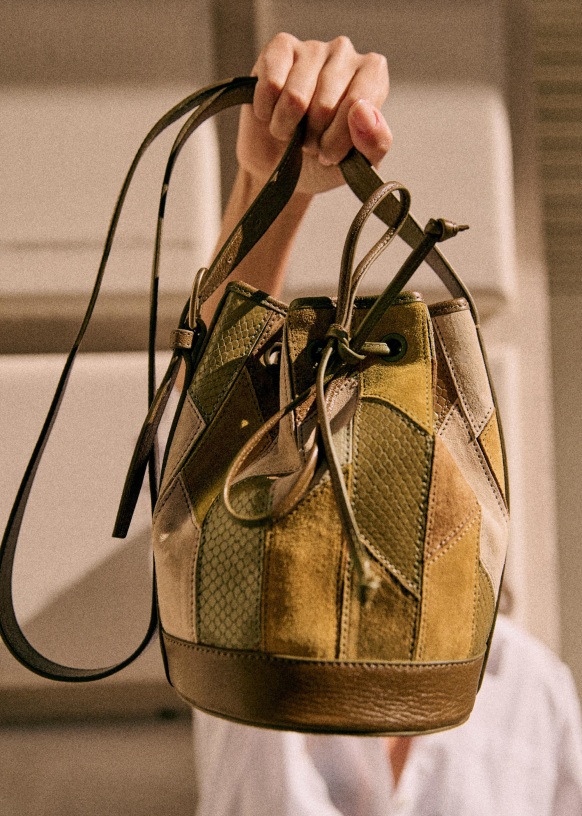 Mini Farrow bag - Multi Taupe - Split cowhide leather - Sézane