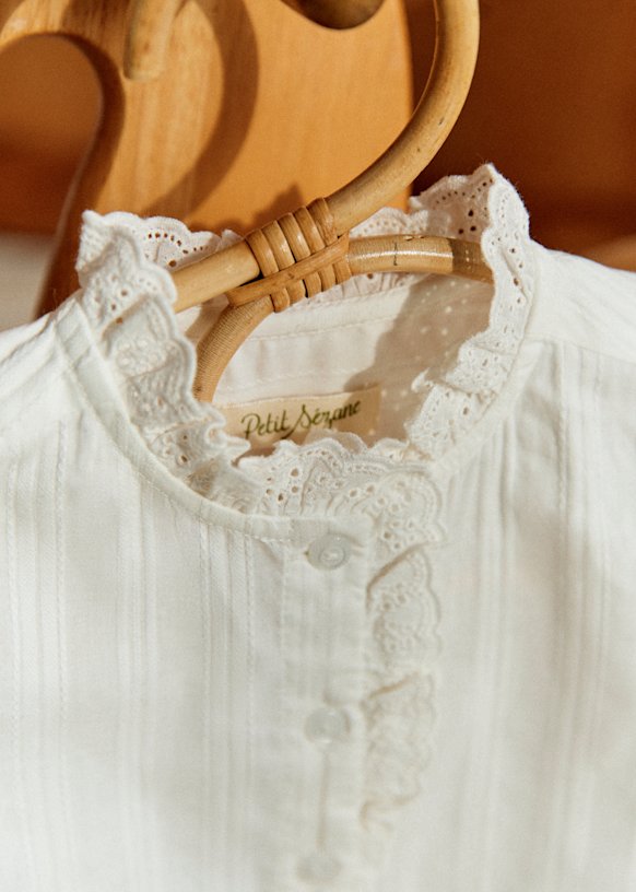 Camisa Chlo - Dobby blanco - Algodón ecológico - textiles ecológicos - Sézane