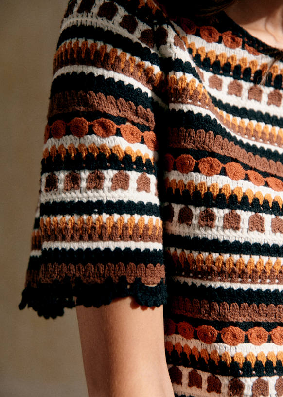 Maille Philippine - Noir / Brun / Rouille / Ecru - Coton biologique ...