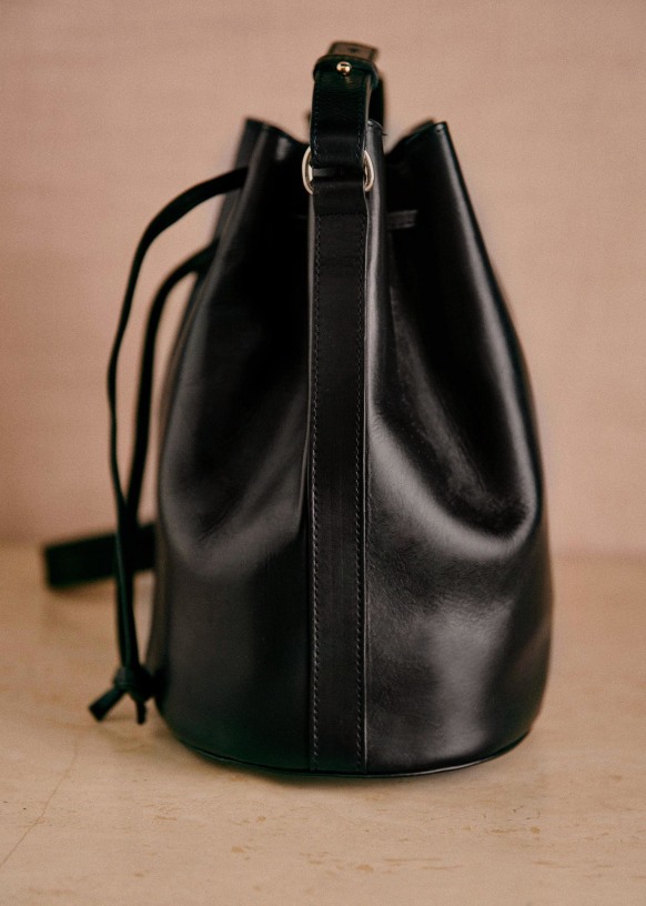 Farrow Bag - Embossed vintage blue - Bovine leather - Sézane