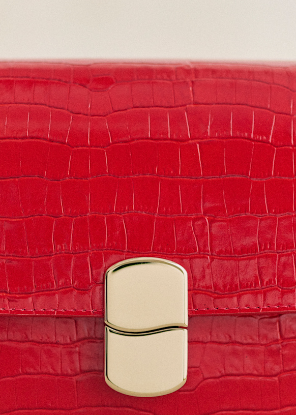 Sac Milo Classique - Rouge Croco - Cuir bovin - Sézane